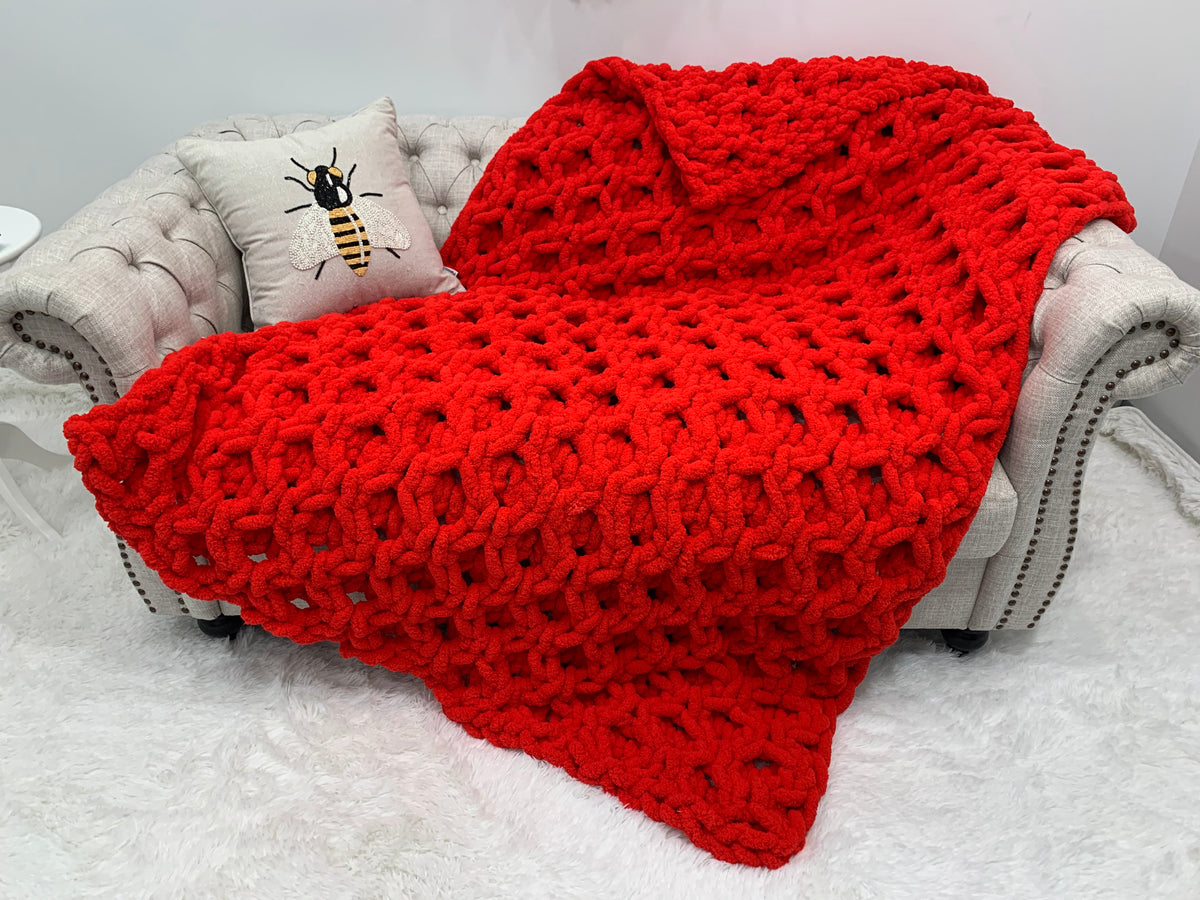 Chunky Knit Chenille Yarn blanket – BeCozi