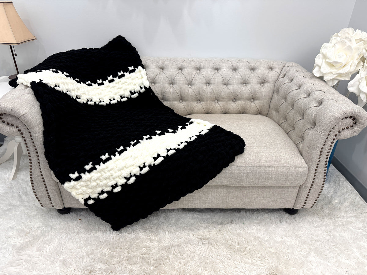 Chunky Chenille Blanket, Linen Stitch – BeCozi