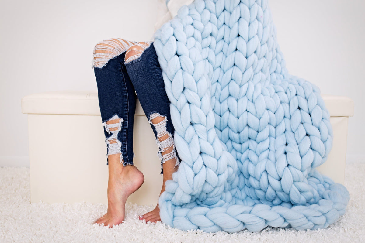 Blanket 30"x50", Arm Knitting, Printed Pattern – BeCozi