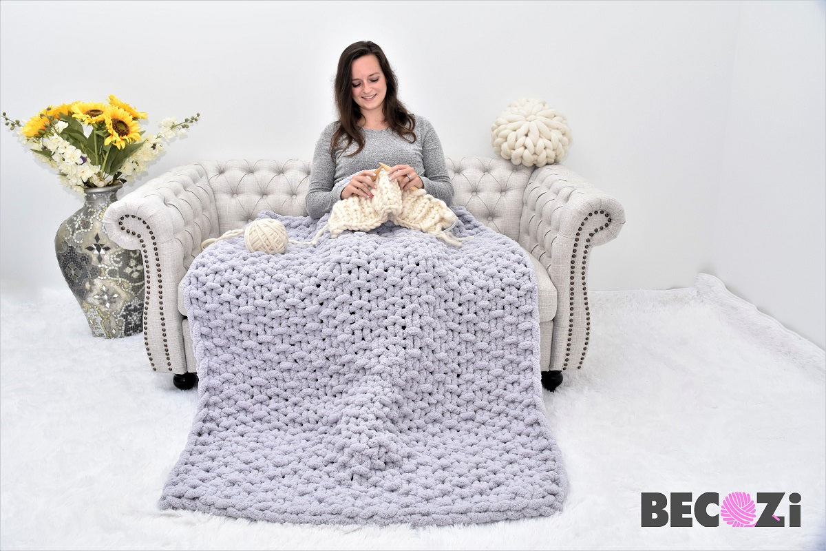 Chunky Knit Chenille Yarn blanket – BeCozi